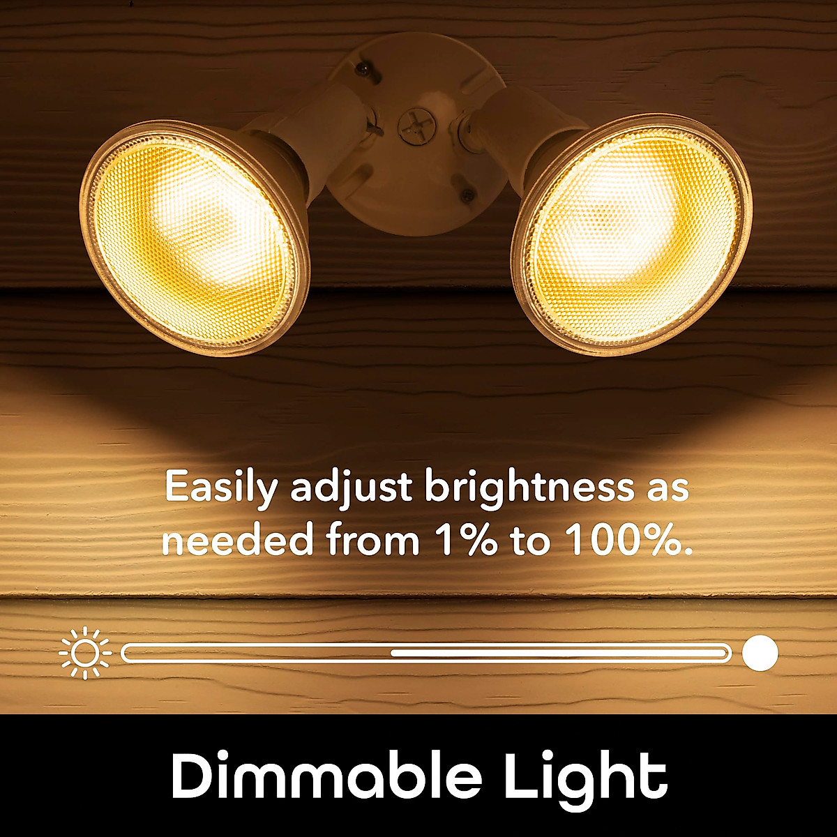 Geeni LUX Smart Floodlight, White – Outdoor 2700K-6500K Dimmable LED Bulb, E26, PAR38, 11W, 1000 Lumens – No Hub Needed - Compatible with Alexa, Google Home, Requires 2.4 GHz WiFi, 2 Pack