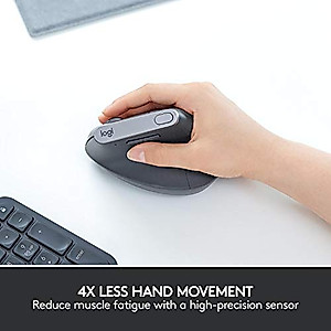 logitech MX Vertical Advanced Ergonomic Mouse, Wireless via Bluetooth or Included USB Receiver (Renewed)
