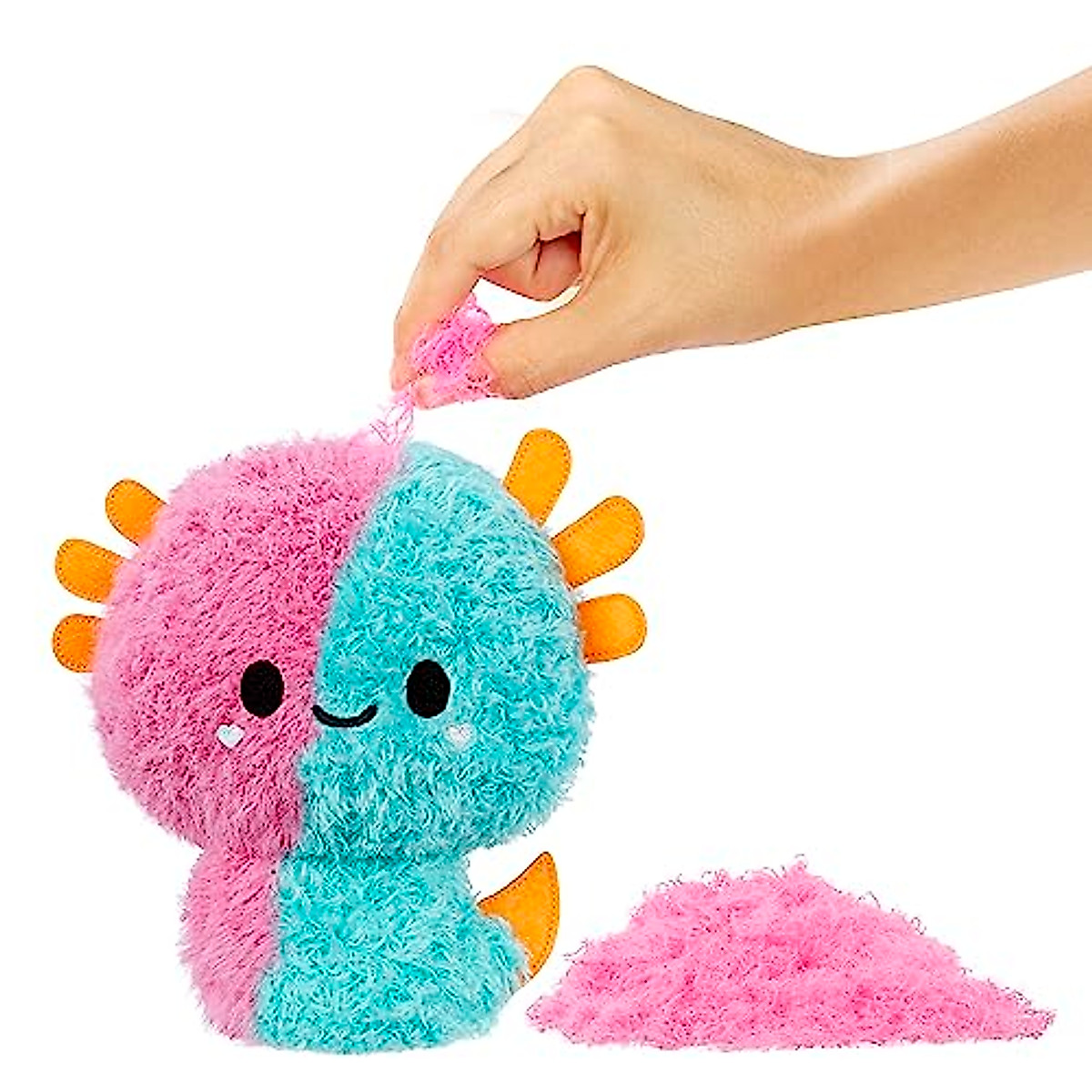 Fluffie Stuffiez Axolotl Small Collectible Feature Plush - Surprise Reveal Unboxing with Huggable ASMR Fidget DIY Fur Pulling, Ultra Soft Fluff