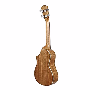 LMMDDP 23-inch Ukulele Wood Panel Cutaway Arm Guard Wood Color Ukulele Full Sound Stringed Musical Instrument