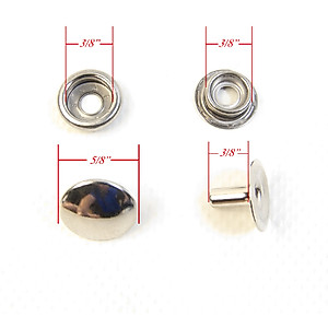 Snap Fastener Extended Length Cap has a 1/4" Post/Eyelet has a 3/8" Post - Select The Quantity That You Need (10 Piece Set)