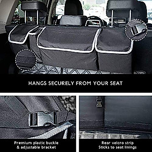 Yecaye Car Organizer, Trunk Organizer, Large Capacity Car Trunk Organizer Storage, Sturdy Space Saver Hanging Car Accessories Interior, Fit Most Car Truck Free Up Floor Area, Black