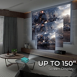 RCA PROJECTOR WITH BUILT-IN INTERNAL DVD PLAYER BLUETOOTH AND SPEAKER - Mini Portable - Indoor/Outdoor Projector and Screen Package - HDMI/AV/VGA/Micro SD Compatible - 1920x1080 Res