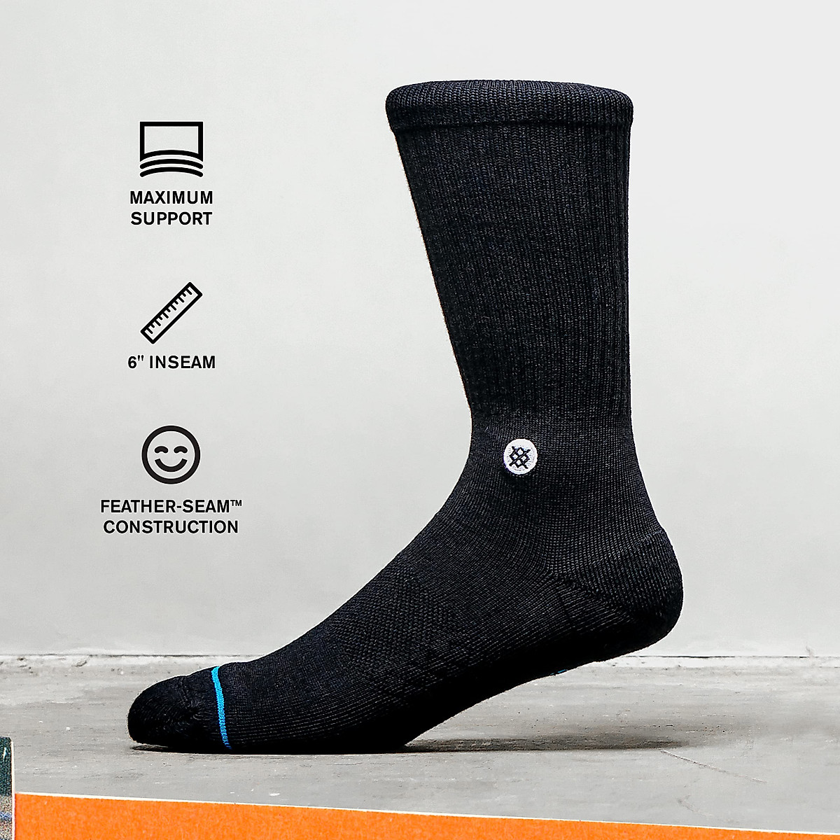 Stance Sage Crew Socks (Large, Sage)