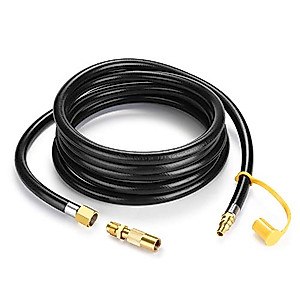 WADEO 12FT RV Quick Connect Propane Hose for RV to Grill, Propane Adapter Fitting with Propane Extension Hose for Blackstone 17"/22" Griddle