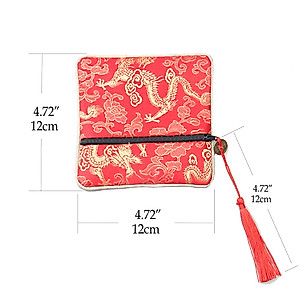 kelistom 8 Pieces Evil Eye Red Kabbalah String Bracelets for Women Men Boys Girls Protection Amulet Storage Gift Bag with Long Tassels (A:HS022-8)