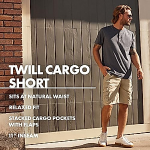 Wrangler Authentics Men's Premium Twill Cargo Short (Bennard), Midnight, 38