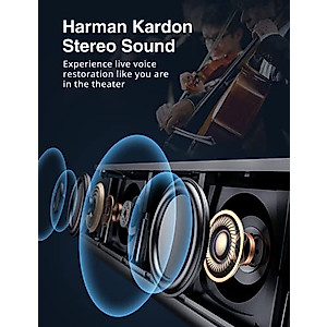 4K UHD Laser TV Home Theatre Projector, Ultra Short Throw, Built-in Harman Kardon Speaker, HDR10, Smart Android System 25000H Lamp Life Eye Protection, Black