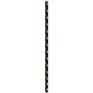 Orange & Black Polka Dot Halloween Paper Straws, 10ct