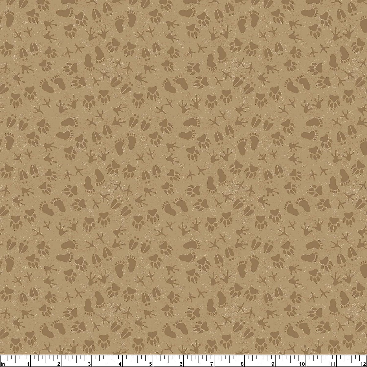 Riley Blake Legends of The National Parks Footprints, Fabric by The Yard (Sand)