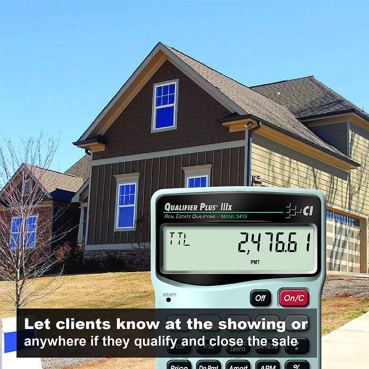 Calculated Industries 3415 Qualifier Plus IIIx Advanced Real Estate Mortgage Finance Calculator | Simple Operation | Buyer Pre-Qualifying | Solves Payments, Amortization, ARMs, Combos, FHA, VA, More