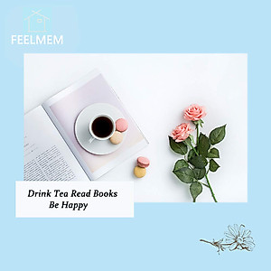 FEELMEM Tea Lovers Gift Drink Tea Read Books Keychain Tea Party Gift Literature Book Lovers Jewelry Gift for Readers, Bookworm, Book Club (silver)