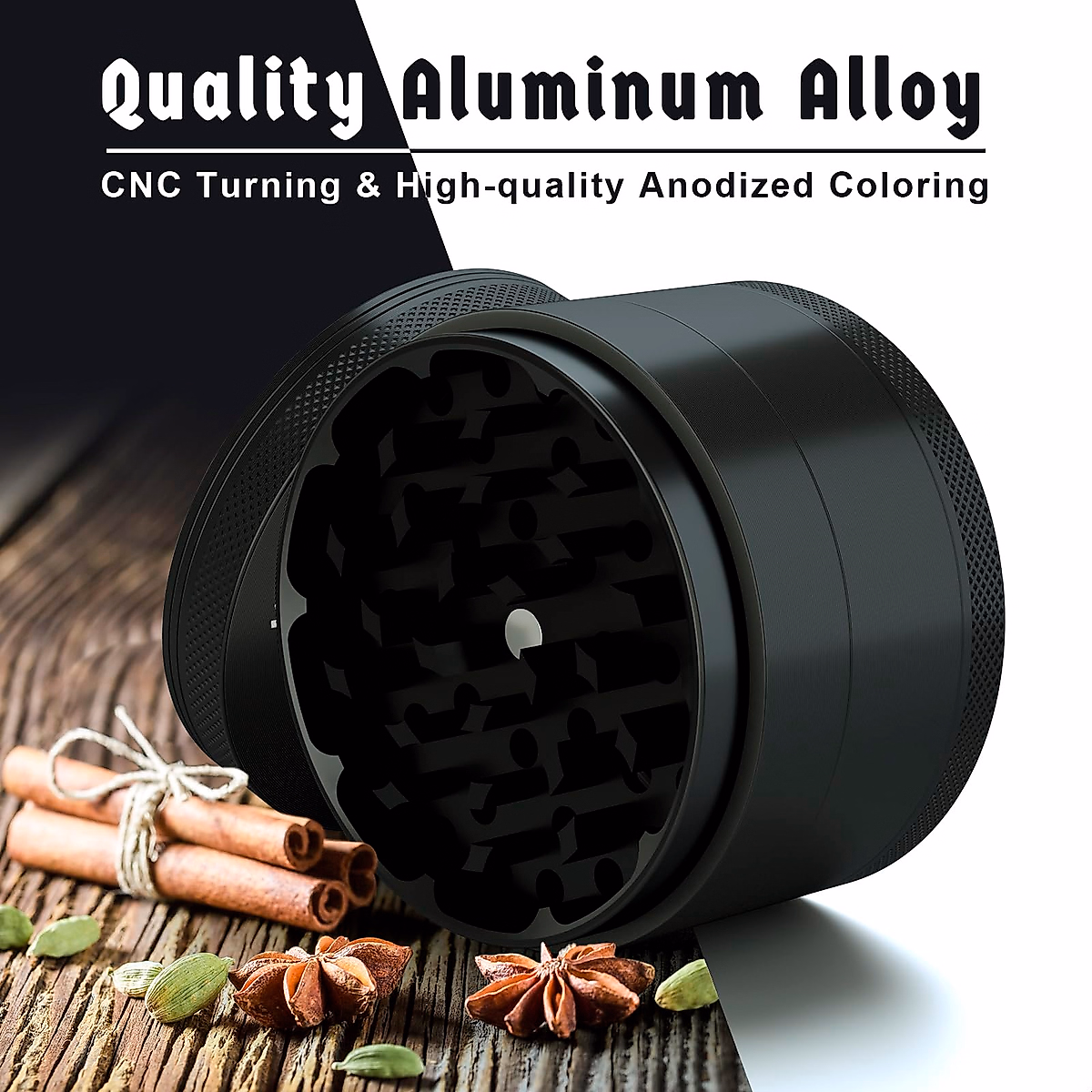 SKROM MYP Spice Grinder 3.0 Inch Aluminum Black