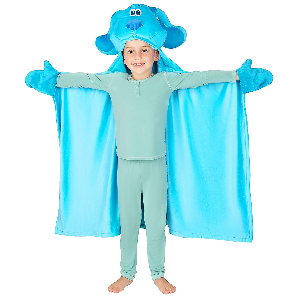 Franco Kids Bedding Super Soft and Cozy Wearable Hooded Throw, 30 in x 50 in, Blues Clues