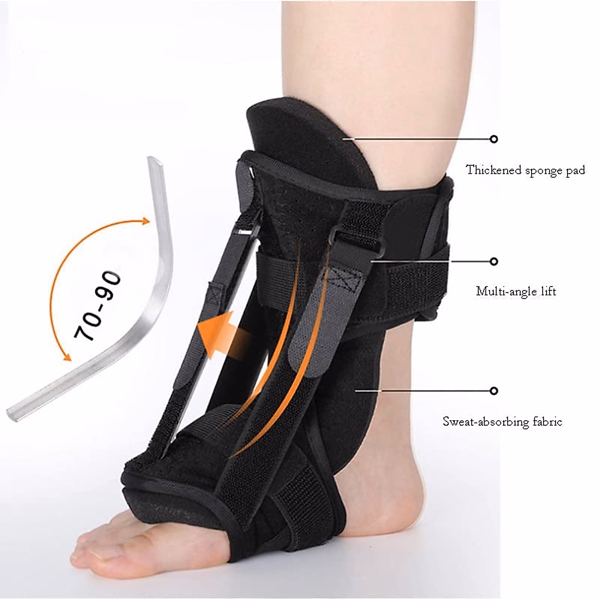 FIAYIGIL Plantar Fasciitis Night Splint, Foot Drop Orthosis Adjustable Elastic Sole Night Splint Ankle Fixation Effective Relief from Achilles Tendonitis, Heel and Ankle Pain