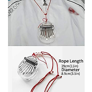 Mini Kalimba 8 Keys Crystal Thumb Piano Best Gift for Kids Adults and Beginners in Birthday Christmas and Other Occasions(Crystal oval)