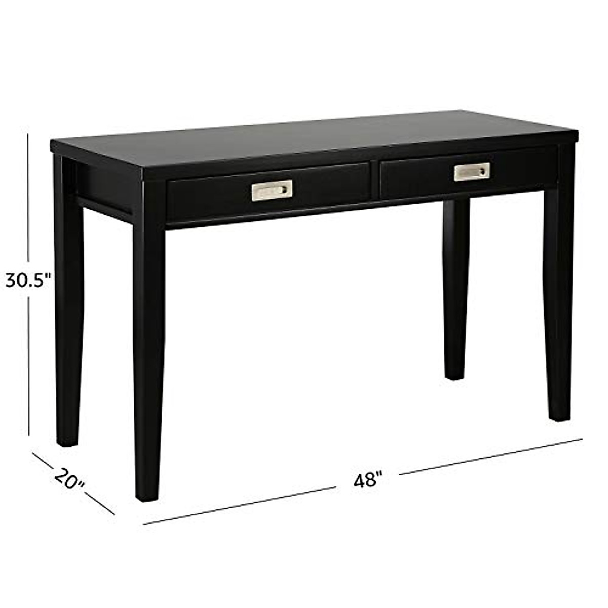 Amazon Brand – Stone & Beam Modern Home Office Writing Desk with Recessed Metal Handles, 48"W, Black