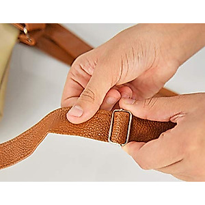 Home-X Crossbody Purses for Women, Shoulder Strap Bag with Zipper Pockets, Nylon Side Body Crossover Purse, 11 ¾" L x 9" W, Beige