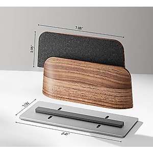 UPERGO Vertical Laptop Stand for Desk, Laptop Holder to Dock MacBook, MacBook Pro and Other Laptops, Black Walnut Wood