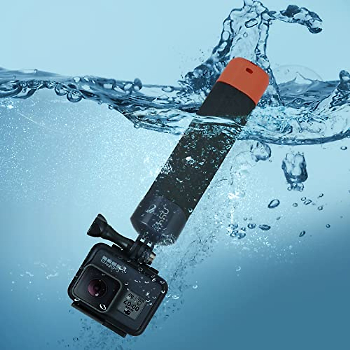 HSU Floating Hand Grip Waterproof Monopod Compatible with GoPro Hero 11/10 Black/Hero 9 Black, Handle Mount for Hero 8/7/6/5/4/ AKASO Campark Osmo Action Camera/Xiao Yi Action Camera