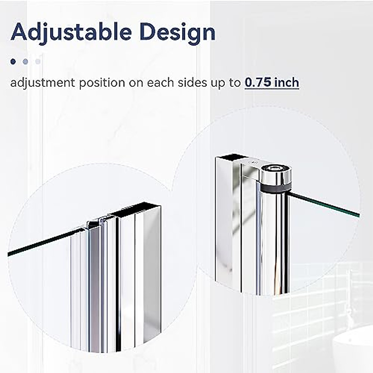 ELEGANT 32 in. W x 72 in. H Pivot Swing Shower Door, 1/4 in.Clear Glass Frameless Shower Door, Chrome Finish