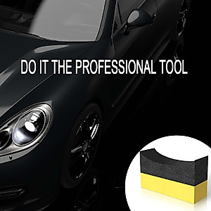RXALASKA Tire Shine Applicator Pads, Tire Dressing Applicator Sponges, Durable Foam Tire Contour Wheel Shine Cleaning, Reusable Tire Sponges Applicator Pads Tire Wax Wipe