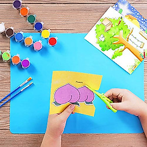 3 Pack Silicone mat Large Silicone Sheets for Crafts, Liquid, Resin Jewelry Casting Molds Mat, Silicone Placemat 15.7” x 11.8” (Blue& Purple & Yellow)