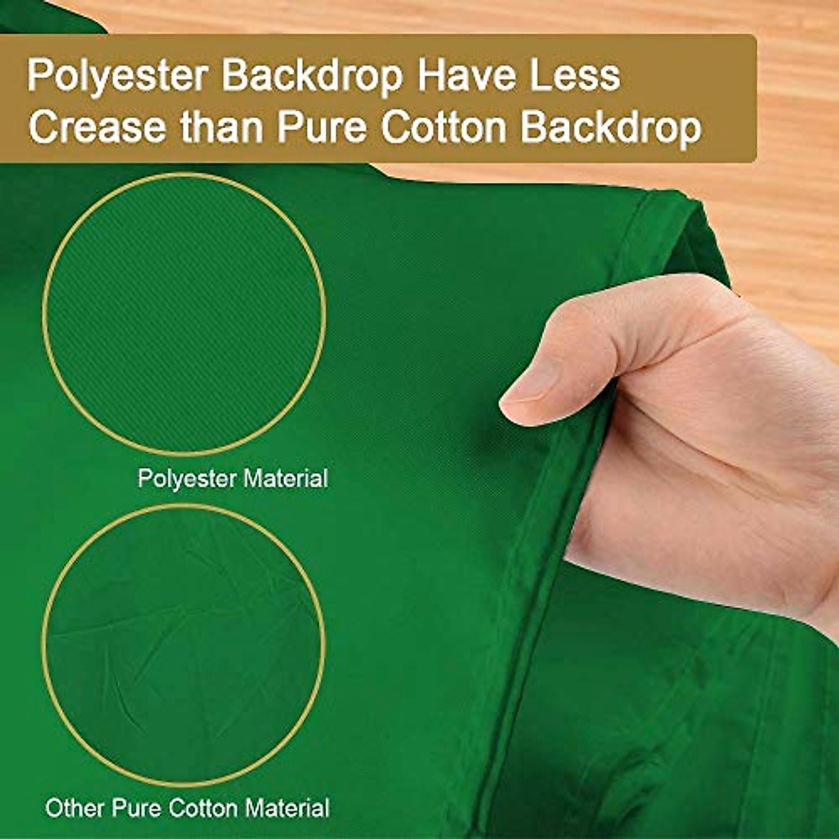 MOUNTDOG 6.5 x 10ft Green Screen for Photography, Chromakey Polyester Green Backdrop Background for Photo Video Studio, Zoom, YouTube, Online Meetings, Gaming (Stand NOT Included)