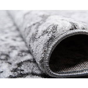 Unique Loom Sofia Collection Area Rug - Grace (2' x 13' 1" Runner, Dark Gray/ Gray)