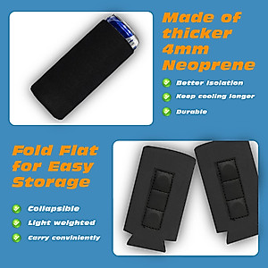 QualityPerfection Magnetic Slim Can Cooler Sleeve, Beer/Energy Magnet Tall 12 oz Skinny size Neoprene 4mm Thickness (2, Hot Pink)