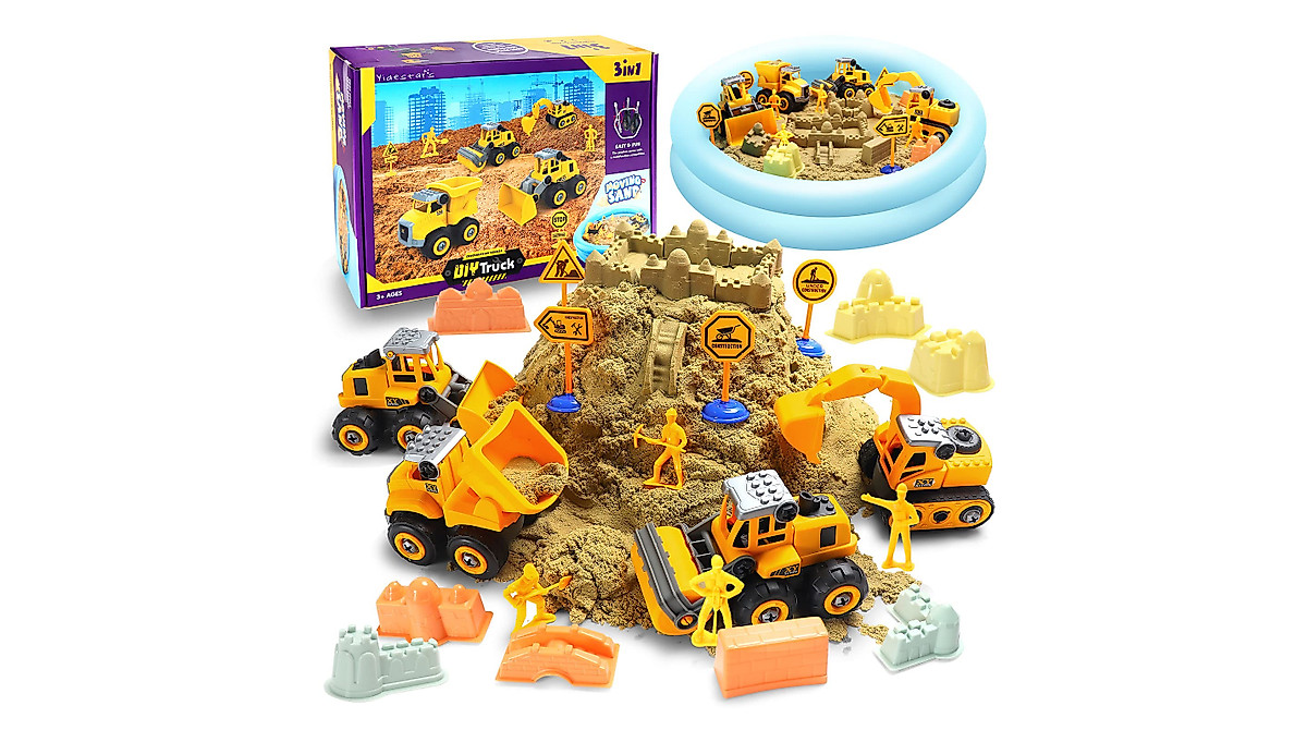 YIDESTARS Construction Sand Kit for Kids - Hours of Fun