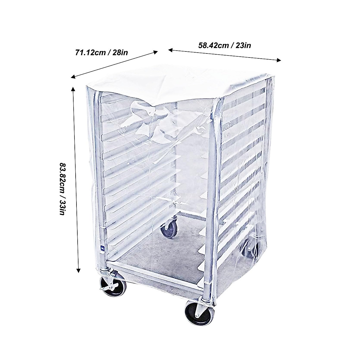 Pan Rack Cover, Bun Pan Rack Cover, Waterproof and Dustproof Bread Rack Cover, Transparent Foldable Foodservice Bread Rack Cover for Home Kitchen Restaurant Bakery (10 Tier)