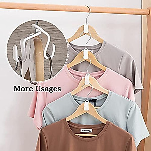FYY Hanger Connection Hook 6 + 4 Plastic Closet Organizer Multifunctional Clothes Hanger Connector Joint Hook Space-Saving Magic Hanger Clothes Storage Non-Slip Clothes Storage Rack (White)