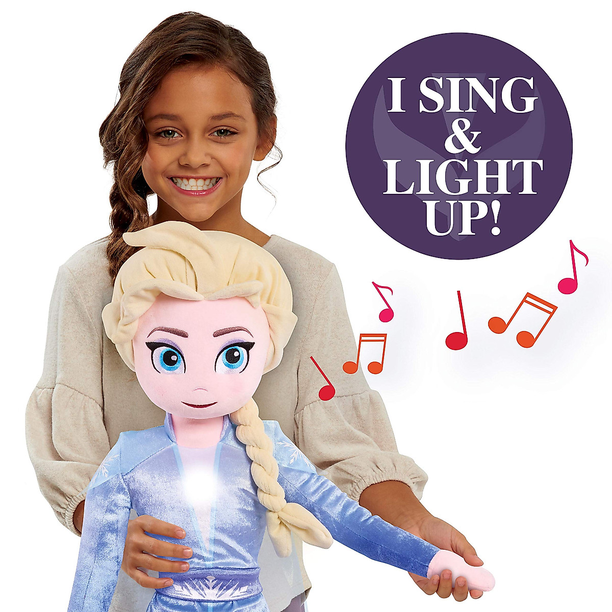Disney’s Frozen 2 34-inch Jumbo Singing Light-Up Plush Elsa, Officially Licensed Kids Toys for Ages 3 Up by Just Play
