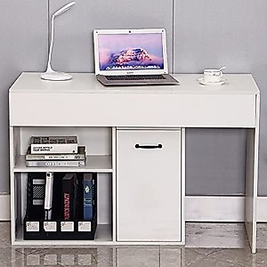 VANSPACE L-Shaped Rotating Computer Desk 68 inch with Storage Shelves Home Office Corner Desk with Drawers and File Cabinet Multipurpose Study Writing Table for Bedroom Small Space White