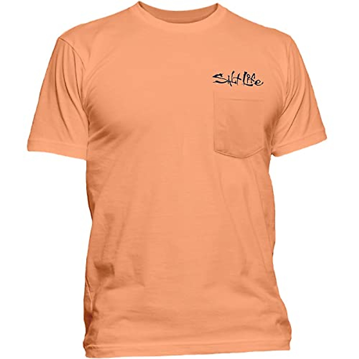 Salt Life Mens Blue Brew Crab Short Sleeve Classic Fit Shirt, Grapefruit, X-Large