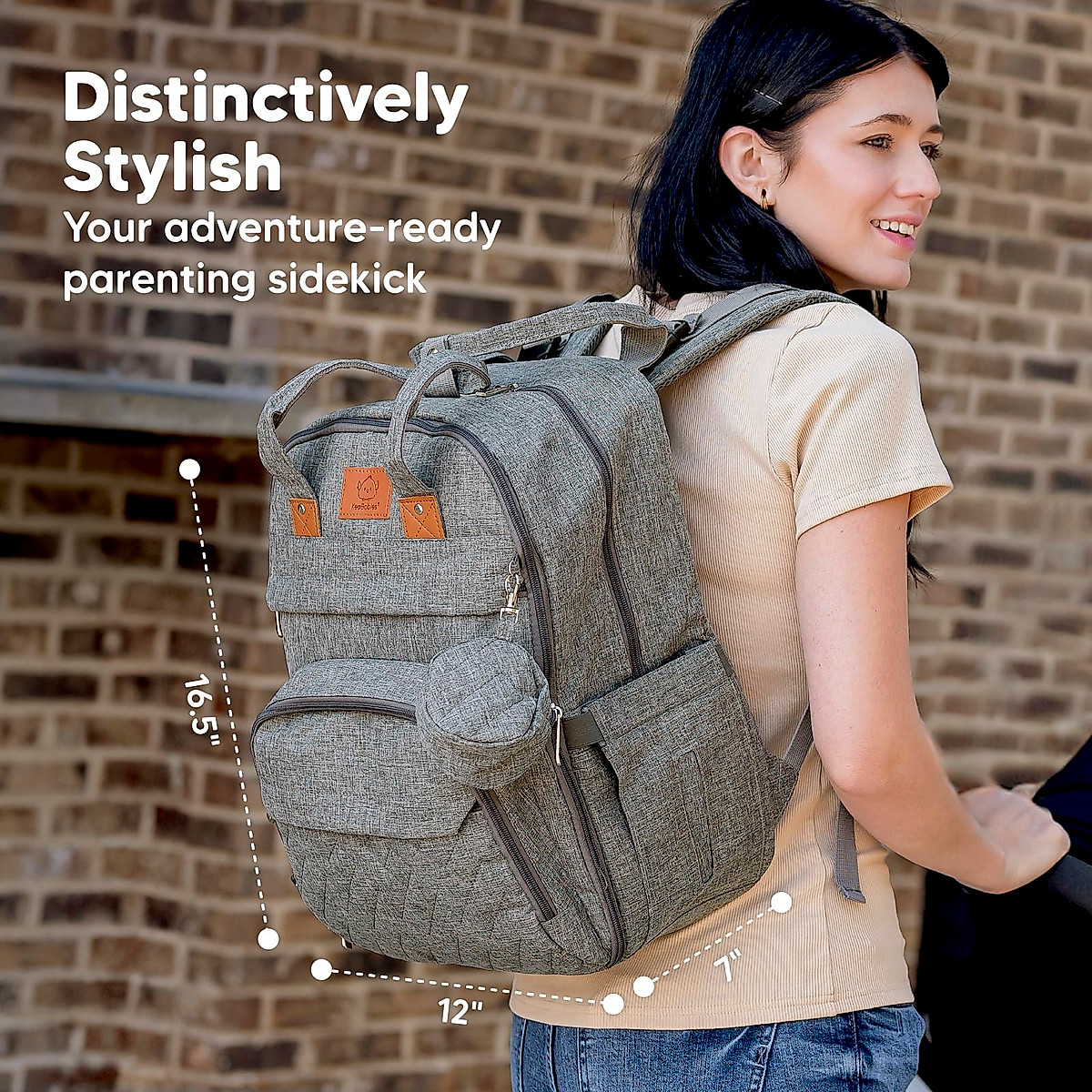 KeaBabies Diaper Bag Backpack, Baby Diaper Bag - Large Baby Diaper Bags for Baby Boy, Girl, Baby Diaper Bag with Changing Station Diaper Mat, Baby Bag for Boys, Girls,Dad Diaper Bag(Classic Gray)