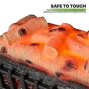 Magshion 20-Inch 1500W Faux Log Electric Fireplace Insert Heater with Fan and Remote Control