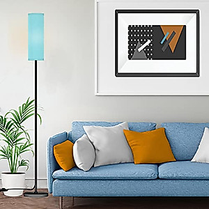 Qaubauyt Floor Lamp for Living Room Bedroom, Modern Floor Lamp with Remote,Stepless Dimmable 12W Bulb Included,Standing Lamps LED Tall Lamp for Bedroom Office(Blue)