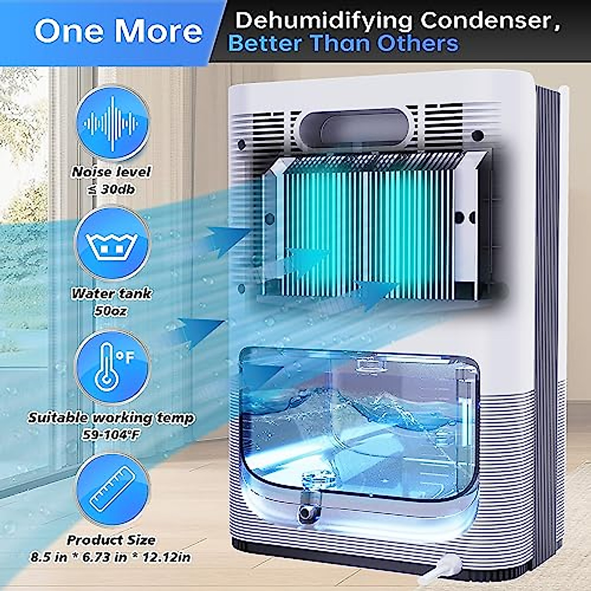 PTHRAOUTA dehumidifier for basement bathroom RV home closet indoor indoor 33.8 oz water tank（800 sq.ft） small dehumidifiers safe mini drainage auto-off odor removal 2 duak-core portable dehumidifier 5 colorful lights remove moisture quite silent car deh