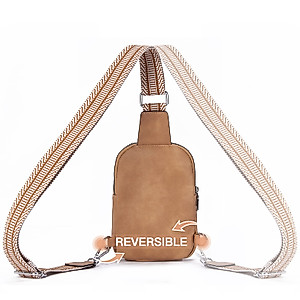 Telena Sling Bag for Women Vegan Leather Fanny Pack Crossbody Bags for Women Camel Brown