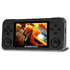 ANBERNIC RG351P Handheld Game Console with 64G TF Card 2500 Classic Games 3.5 Inch IPS Screen 3500mAh Battery, Video Games Player with Open Source System RK3326 Chip Quad-core (RG351P Black)