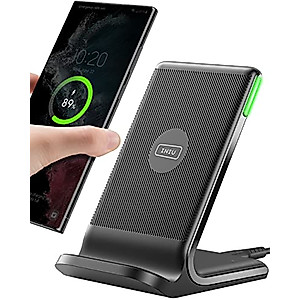 INIU Wireless Charger, 15W Fast Wireless Charging Station with Sleep-Friendly Adaptive Light Compatible with iPhone 14 13 12 Pro XR XS 8 Plus Samsung Galaxy S23 S22 S21 S20 Note 20 10 Google LG etc