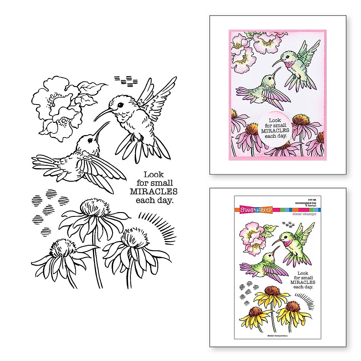Spellbinders STP-193 Hummingbird Day Clear Stamp Set from The Stampendous Spring Collection