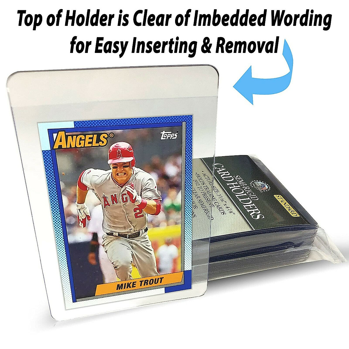 Merrick Mint Semi Rigid Card Holders Premium Quality Save & Protect Standard Size #1 for PSA BGS SGC Grading - New - 50 Qty Count