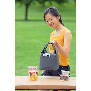 Ariel EDGE Durable Roll-top Insulated Lunch Tote Bag, Charcoal, Unisex