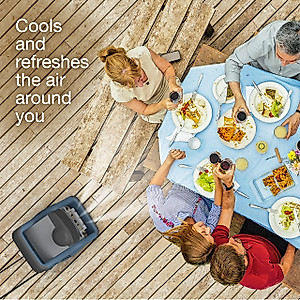 Lasko Misto Outdoor Misting Blower Fan, Ideal for Sports, Camping, Decks & Patios, 3 Speeds, 15", Blue, 7054