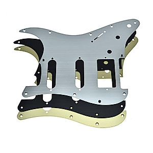 Dopro 11-Hole Aluminum Anodized Modern Style Strat HSS Guitar Pickguard Scratch Plate Fits American/Mexican Fender Gold