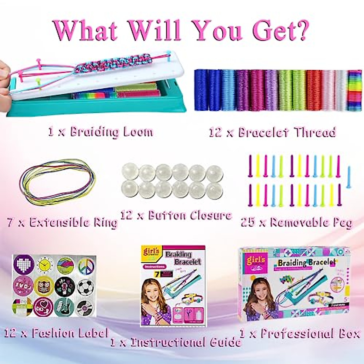 Nice-live Friendship Bracelet Making Kit Toys, DIY Crafts for Girls Ages 8-12, Hottest Birthday Christmas Gifts for 6 7 8 9 10 11 12 Years Old Kids, Travel Activities Party Favor Holiday Gift Guide