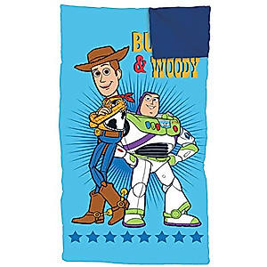 Jay Franco Disney Pixar to Infinity & Beyond Slumber Sack - Cozy & Warm Kids Lightweight Slumber Bag - Featuring Woddy and Buzz Lightyear (Official Disney Pixar Product)